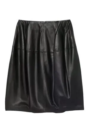 TOTEME Sculptural Leather Skirt - Black
