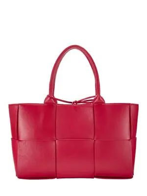 Bottega Veneta Maxi Intrecciato Arco Tote - Red