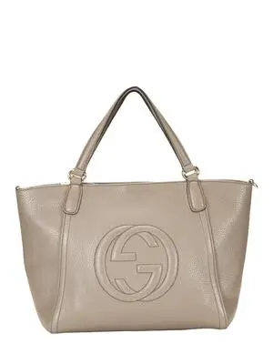 Gucci Beige Soho Top Handle Bag - Grey