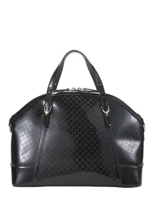 Gucci Patent Microssima Nice Top Handle Bag - Black