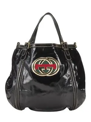 Gucci Patent Leather Britt Hobo - Black