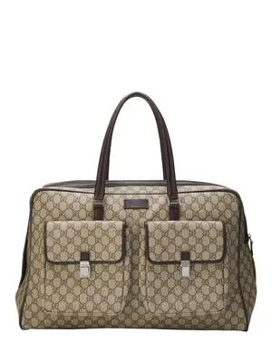 Gucci Gg Supreme Canvas Travel Bag - Brown