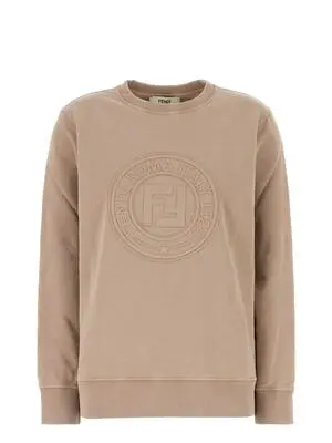 Fendi Cappuccino Cotton Oversize Sweatshirt - Brown