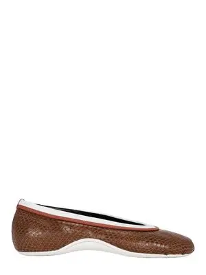 Dries Van Noten Foot Shaped Rubber Sole Ballerina Flat In Cognac - Rust