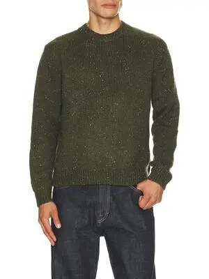 PERCIVAL Rhodes Boxy Knitted Crew In Green - Forest