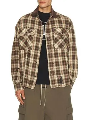 Palm Angels Surfer Dream Check Loose Shirt In Multi - Multicolor