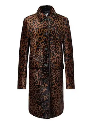 TOTEME Print Calf Hair Coat - Leopard
