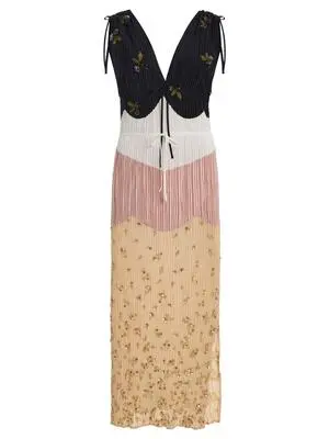 Altuzarra Anita Embroidered Panel Midi Dress - Multi
