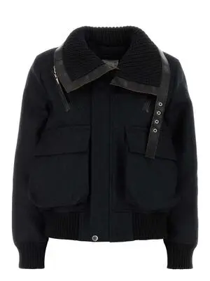 Sacai Sacai Two-Tone Wool & Nylon Down Jacket Multicoloured