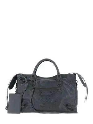 BALENCIAGA Balenciaga Le City Medium Handbag In Leather With Adjustable Removable Shoulder Strap, Top Zip Closure And Gold Hardware