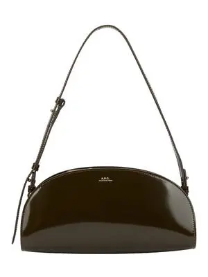 A.p.c. Curved Leather Shoulder Handbag - Brown