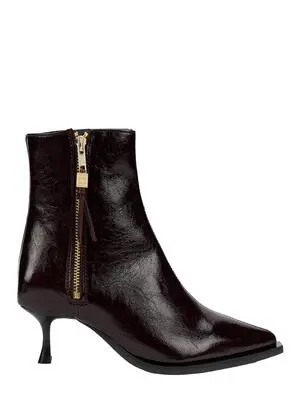 GANNI Ganni Shiny Pointed-Toe Stiletto Ankle Boot With Side Zipper Black