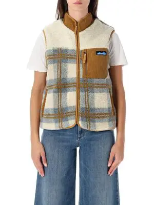 KAVU Kavu Plaid Fleece Zip Front Vest Plaid