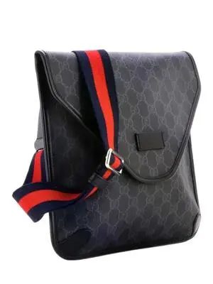 GUCCI Envelope Web Messenger Gg Coated Canvas Medium Crossbody Bag