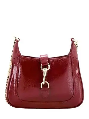 Gucci Jackie Notte Chain Patent Mini Hobo Bag - Red