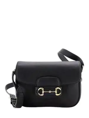 Gucci Horsebit 1955 Leather Small Shoulder Bag Black