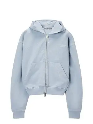 Alexander Wang Embellished Zip-up Hoodie - Washed Blue