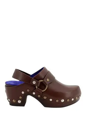 Chloé Talis Wedge Leather Clogs - Multicolor