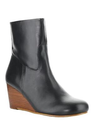 Fly London Tael Leather Wedge Bootie - Black