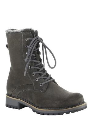 BOS. & CO. Cyrus Leather Boot With Faux Fur Trim Anthracite