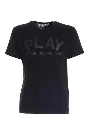 Play Comme Des Garcon Logo Printed T-shirt - Black