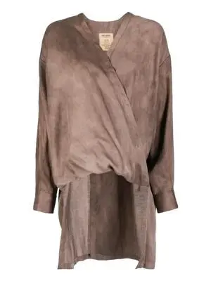UMA WANG V-neck Asymmetrical Blouse - Black