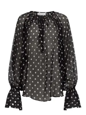 NINA RICCI Polka-dot Silk Blouse