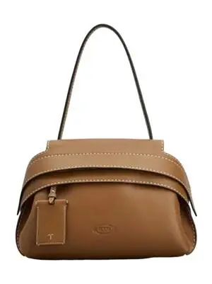 TOD'S Wave Bag In Leather Small - Brown