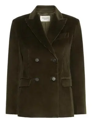 MAX MARA Cotton Corduroy Velvet Blazer - Kaki