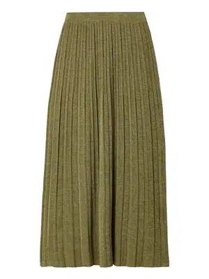 Zimmermann Wylie Metallic Ribbed-knit Midi Skirt - No