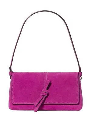 Kate Spade New York Loop Small Flap Suede Shoulder Bag - Beet