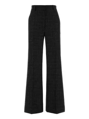WEEKEND Weekend Embroidered Wool Pacca Pants In Checked