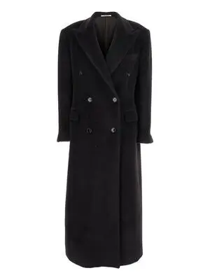 Tagliatore Double-breasted Faux Fur Jacket With Golden Buttons - Brown