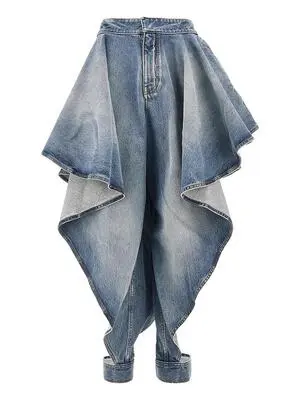 Alaïa Panelled Jeans With Cuff - Blue