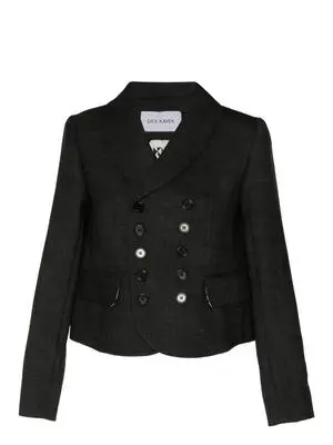 Dice Kayek Button-cuff Cropped Jacket - Grey