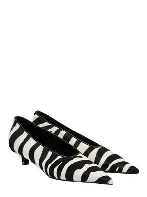 TOTEME Zebra-print Calf Hair Pumps - Black