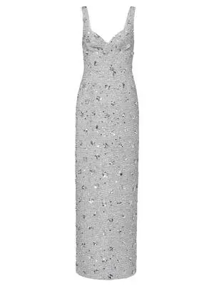 Simkhai Viella Sequined Tweed Gown - Silver