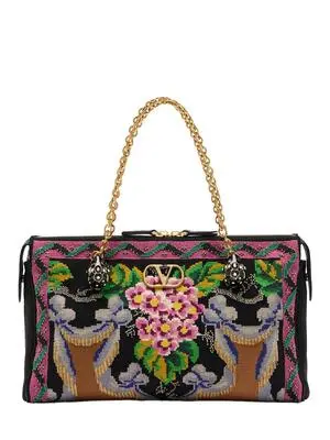 Valentino Garavani Panthea Medium Embroidered Shoulder Bag - Multicoloured
