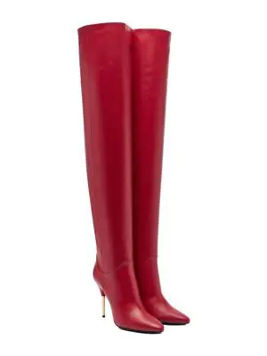 Valentino Garavani Deboot Leather Over-the-knee Boots - Red