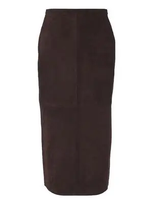NOUR HAMMOUR Alana Suede Pencil Skirt