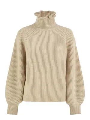 Max Mara Max Mara Women Mxmpontile - Wool And Cashmere Rib-Knit Roll-Neck Jumper Multicolor