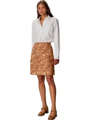 Rebecca Taylor Isha Velvet Skirt - Cedar Multi