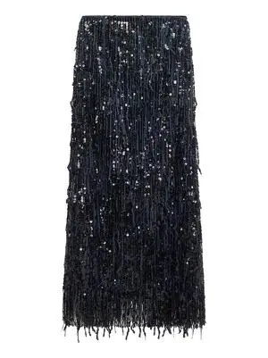 16Arlington Dia Midi Skirt - Black/navy
