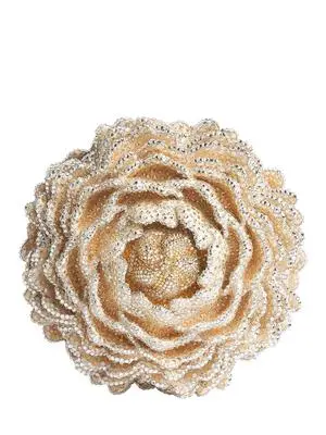 Judith Leiber Embellished Peony Halcyon Hill Clutch Bag Silver