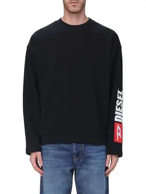 DIESEL® Cotton Crewneck Sweatshirt - Black