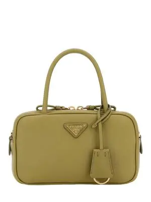 Prada Mini Bowling Bag In Leather - Green