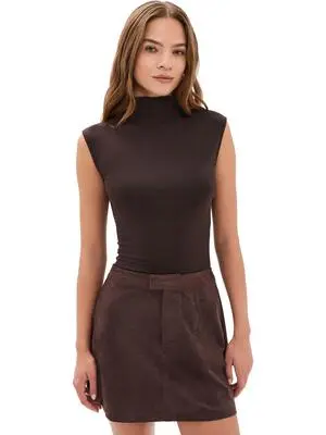 Sold Out NYC The Mock Neck Top - Chocolate