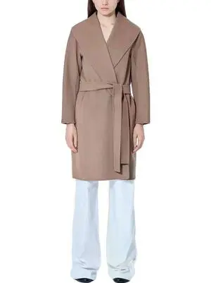 Max Mara Belted Wrap Coat Neutrals