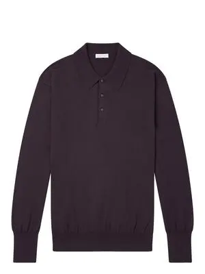 KAPTAIN SUNSHINE Kaptain Sunshine - Wool And Cotton-Blend Polo Shirt - Men - Brown - 1