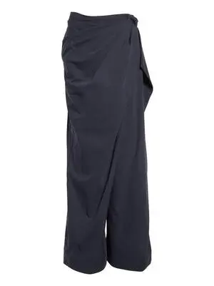 JW Anderson Fold Over Twist Wide Leg Trousers - Navy